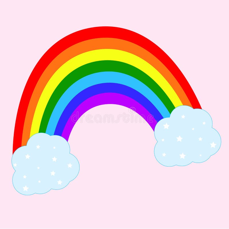 Rainbow Decorative Icon Vector, Isolated on Background. Colorful ...