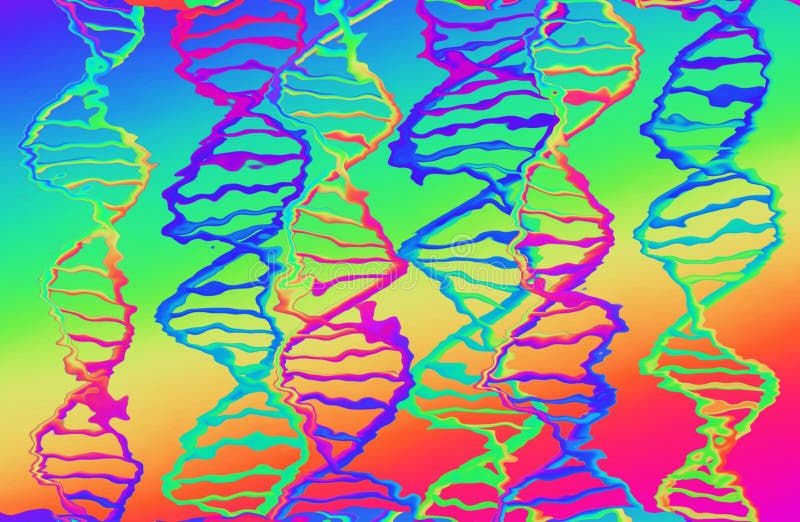 Rainbow Deformed DNA Molecules Structure Stock Illustration ...