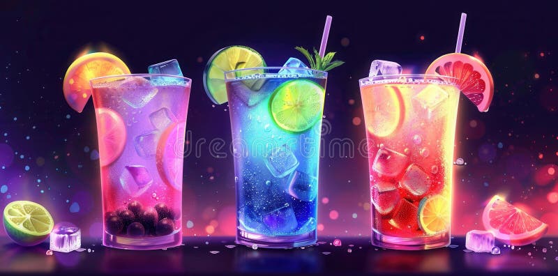 Rainbow Delights. Colorful Drinks Assortment Concept Stock Image ...