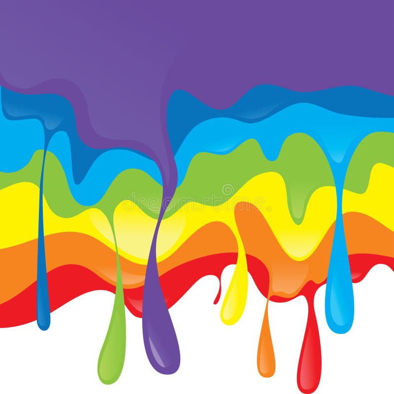 Dripping Paint. Rainbow Background. Abstract Colorful Backdrop on White ...
