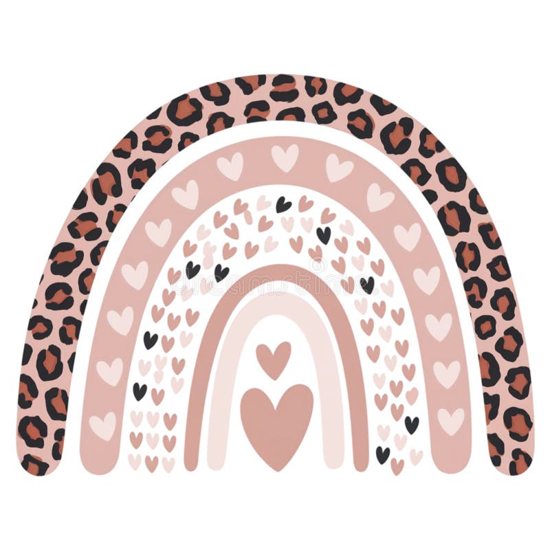 A Rainbow Design Features Earthy Tones with Each Arch Adorned with a ...