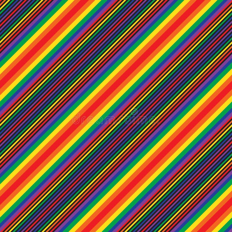 Rainbow Stripe Seamless Pattern Background in Diagonal Style Stock ...
