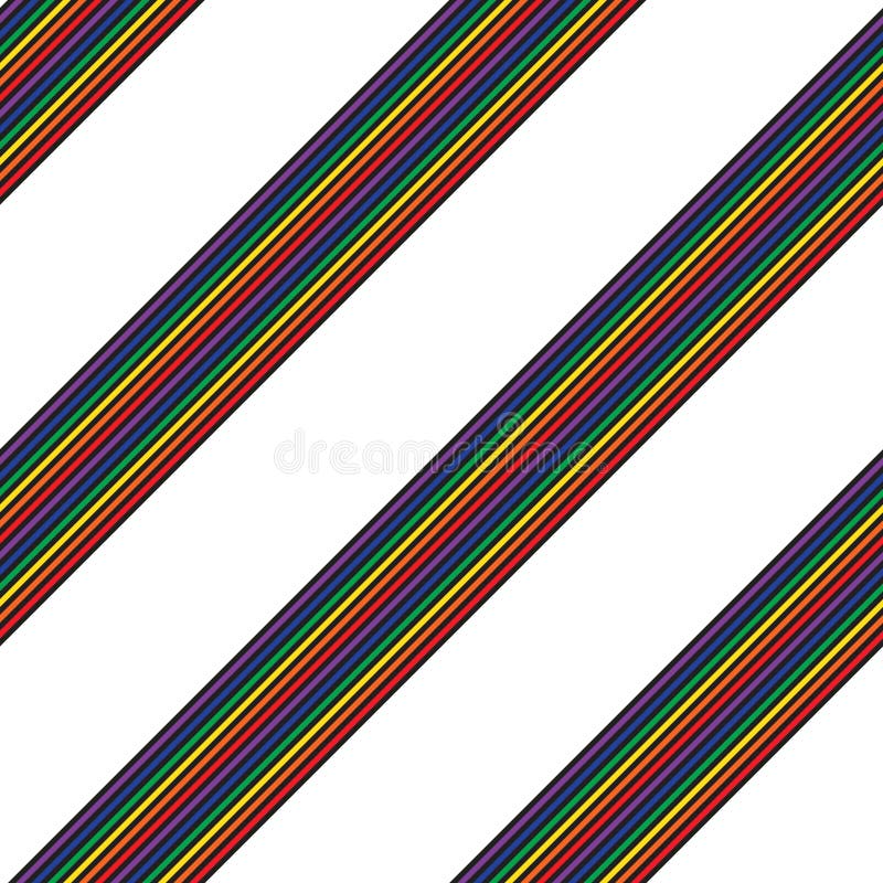 Rainbow Stripe Seamless Pattern Background in Diagonal Style Stock ...