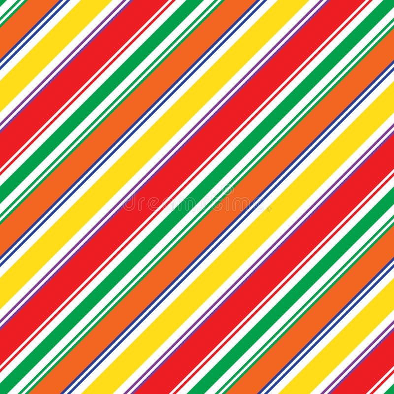 Rainbow Stripe Seamless Pattern Background in Diagonal Style Stock ...