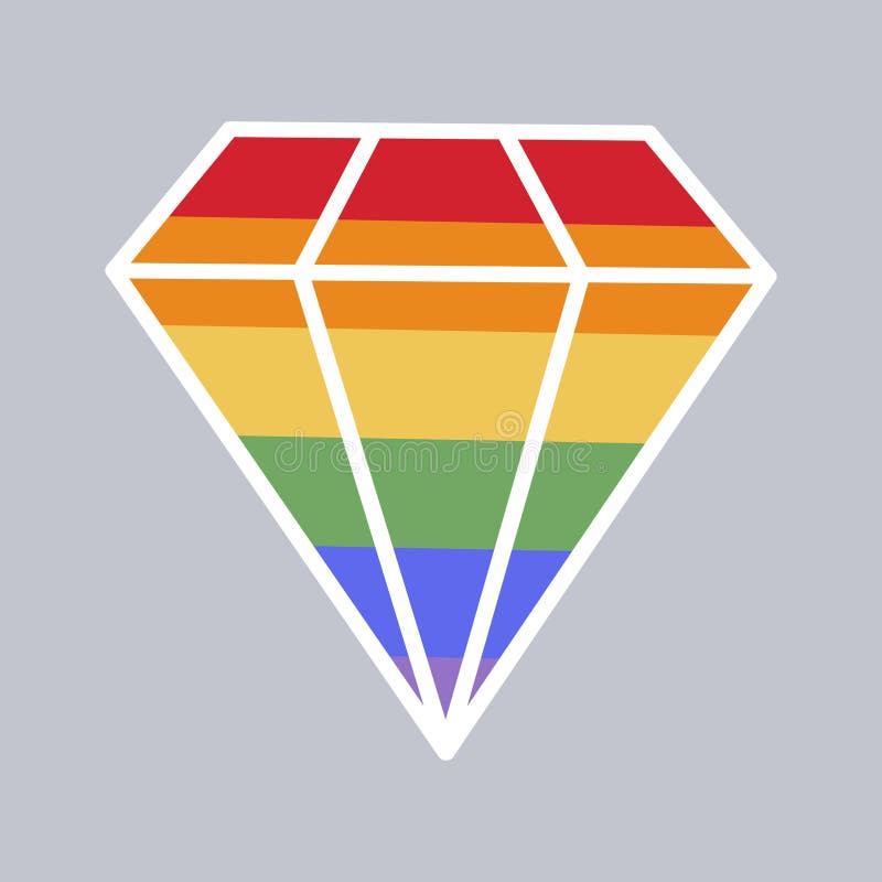 Rainbow Diamond. LGBT Stickers. Pride Month. Hand Drawing Stock Vector - Illustration of flag ...