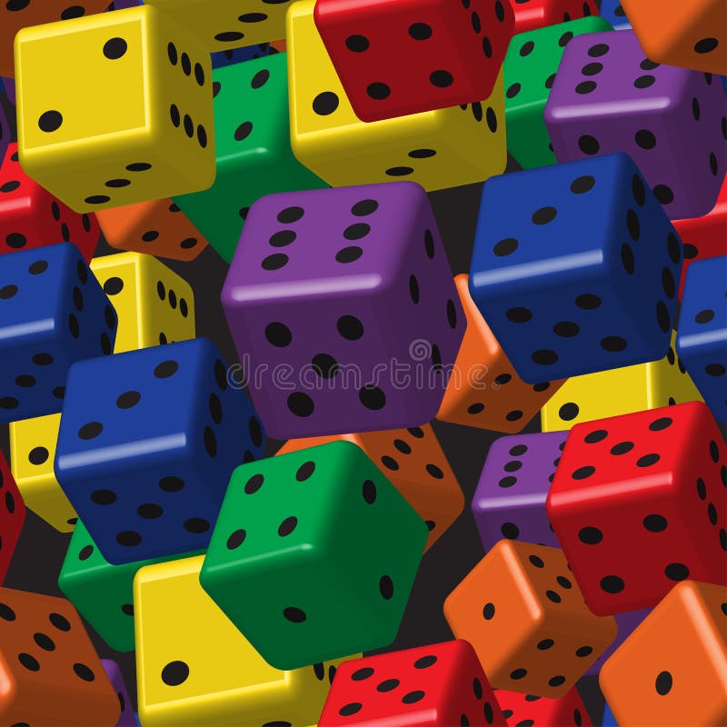 Rainbow Dice Seamless Pattern Stock Vector - Illustration of play, game ...
