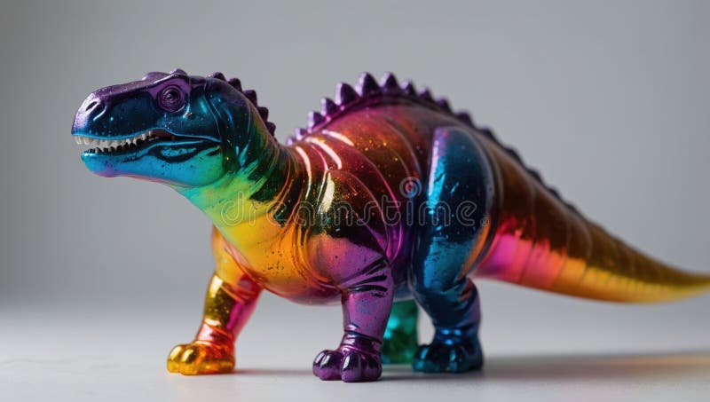 Rainbow Dinosaur Figurine Display for Decorative or Collectible Use ...
