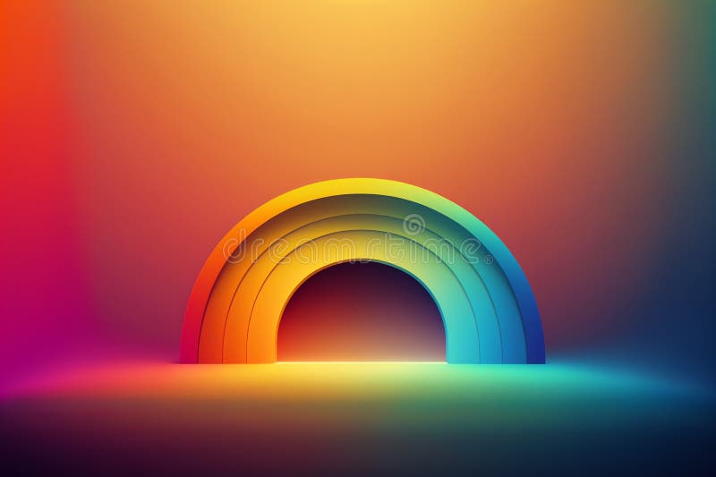 Rainbow Display Neon Color Gradient Light Curves Stock Illustration ...