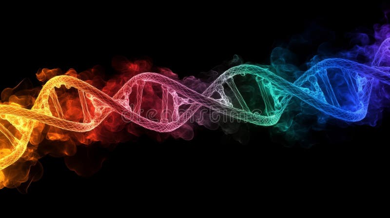 Rainbow DNA Helix in Colorful Smoke Stock Image - Image of pattern ...