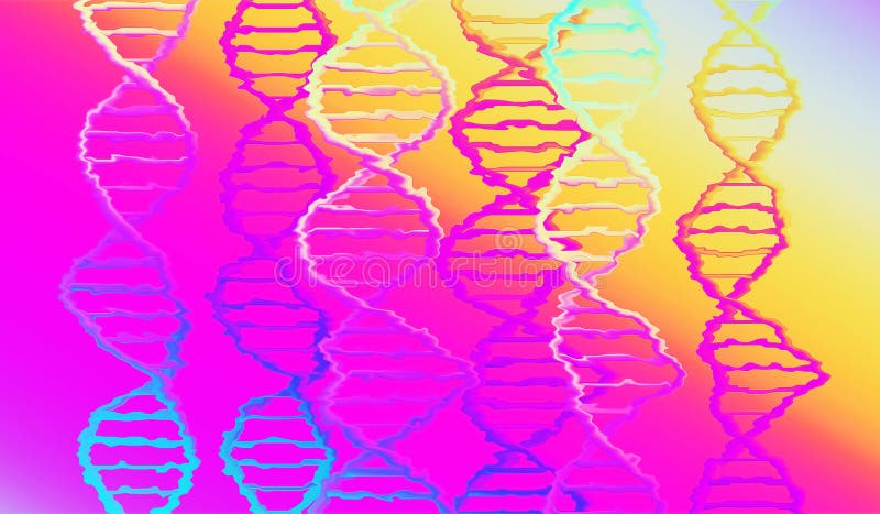 Rainbow DNA Molecules Structure. Science and Technology Concept, Vivid ...