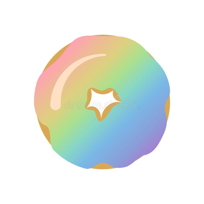 Rainbow donut stock vector. Illustration of pastry, delicious - 83857233