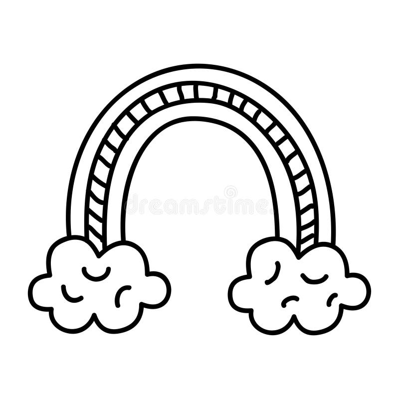 Rainbow doodle icon stock vector. Illustration of concept - 289521490