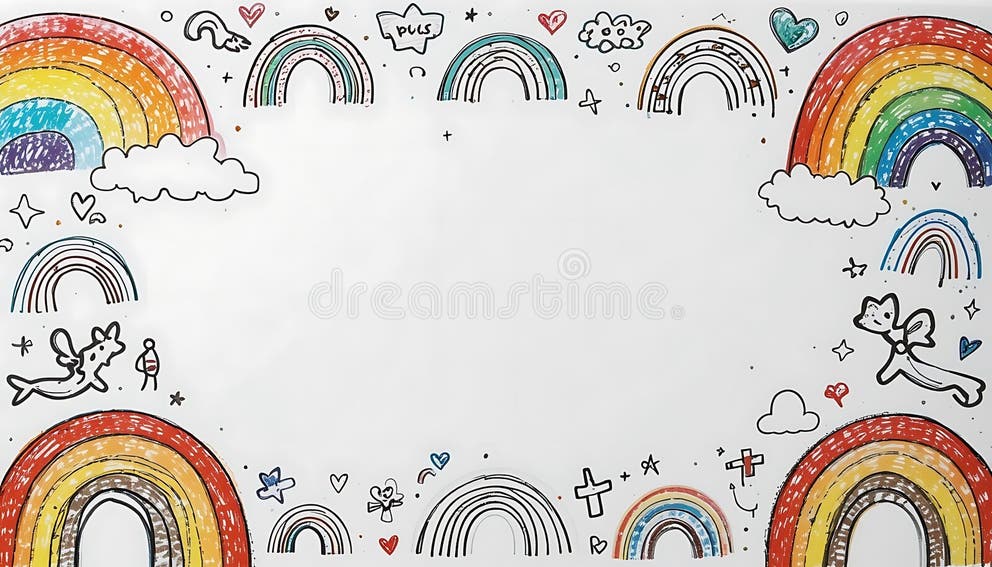 Frame Border Kids Rainbow Stock Illustrations – 1,064 Frame Border Kids ...