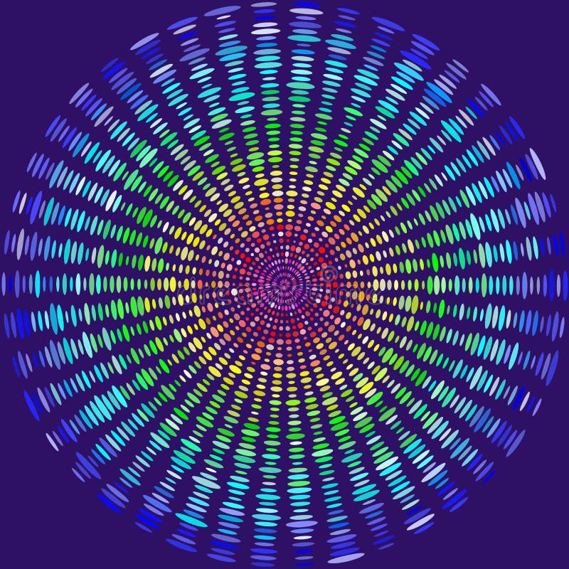 Rainbow Dots in a Random Concentric Circle Pattern Stock Illustration ...