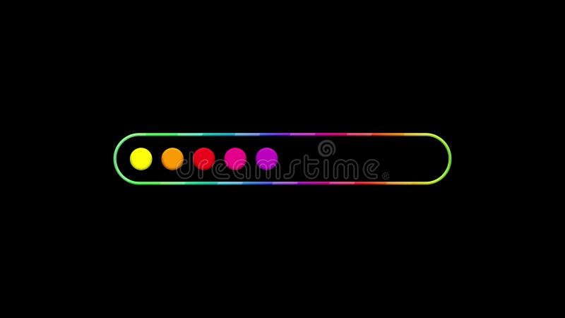 Rainbow Dots Loading Bar, Loopable Animation with Alpha Channel Stock ...