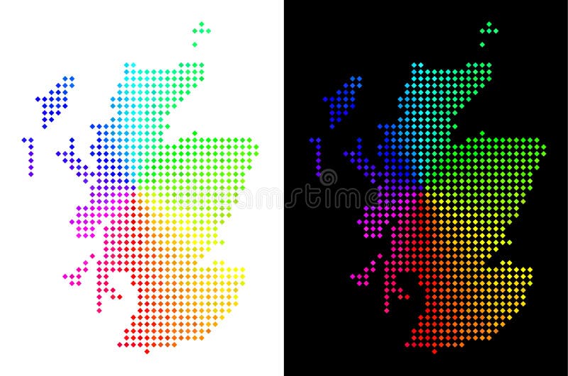 Colored Dot Scotland Map stock vector. Illustration of circular - 119500348