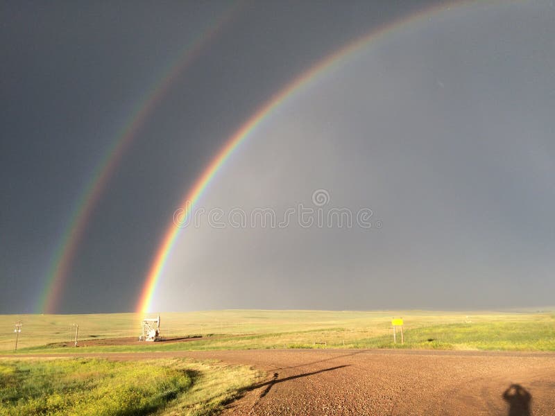 Wyoming rainbow! stock photo. Image of double, weather - 116841662