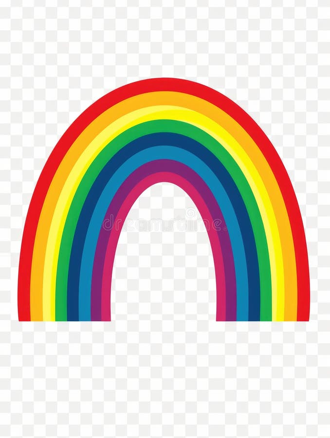 Rainbow is Drawn in Circle with Curved Line Stock Photo - Image of ...