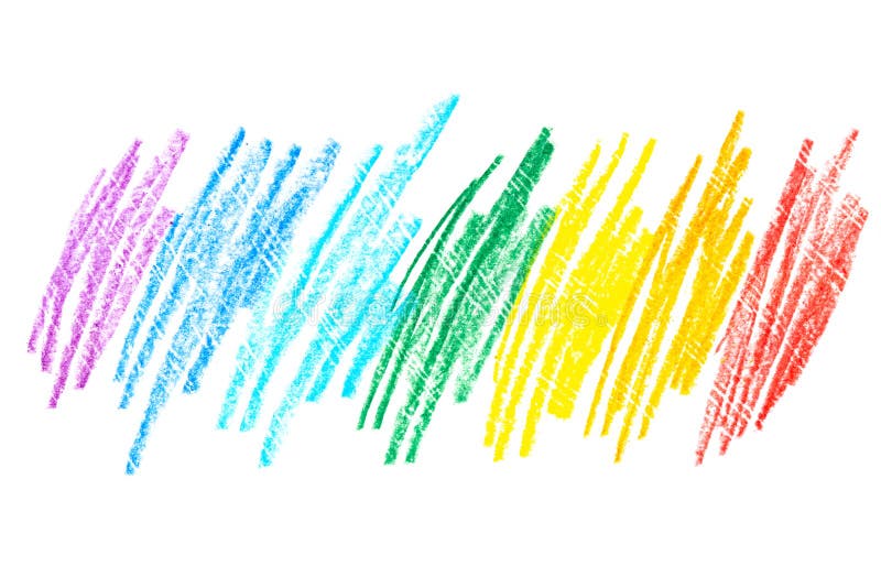 A Rainbow Drawn with Colored Pencils. Stock Image - Image of drawing ...