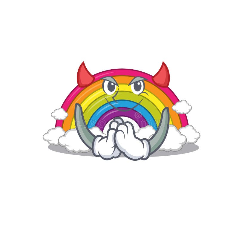 Rainbow Dressed As Devil Cartoon Character Design Style Stock Vector ...