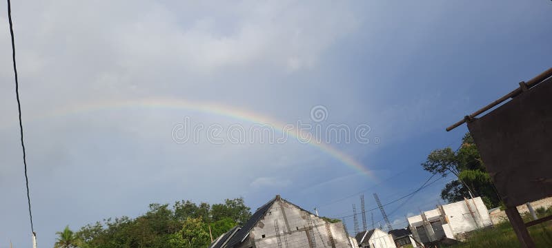 The Rainbow after the Drizzling Rain is Very Enchanting. Stock Image ...