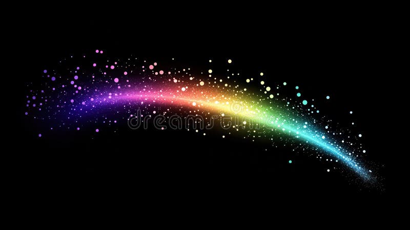 Rainbow Dust Trail an Elegant Swirl of Sparkling Light, a Burst of ...