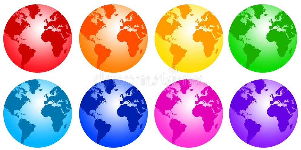 Rainbow earth stock illustration. Illustration of continent - 22497133