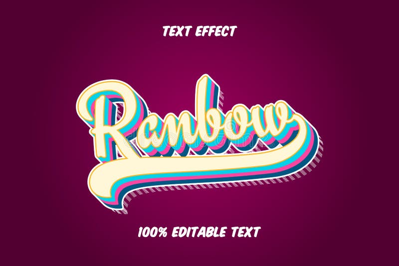 Editable Font Rainbow Stock Illustrations – 434 Editable Font Rainbow ...