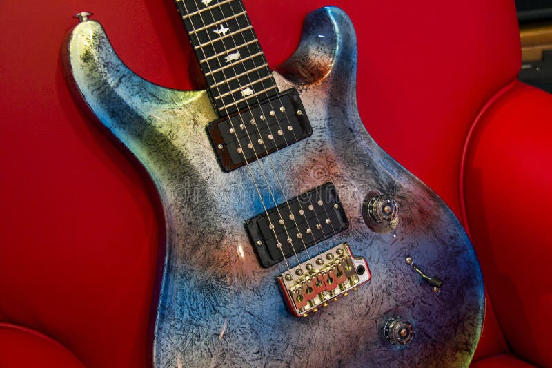 Rainbow electric guitar stock image. Image of pickups - 275737541