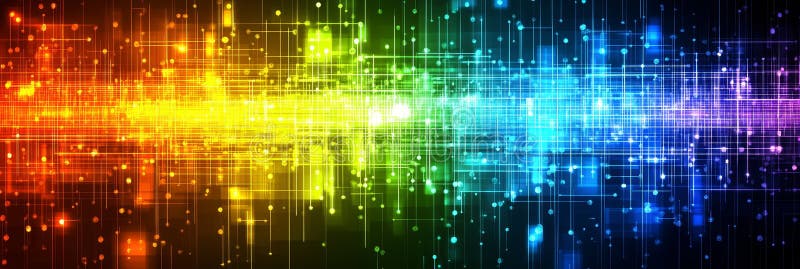 Rainbow Energy Flow Abstract Lines, Lights, and Bokeh for Tech, Music ...