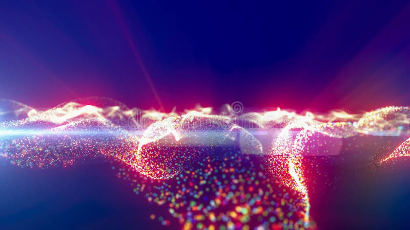 Rainbow Energy Glowing Magic Waves High Tech Digital Iridescent with ...