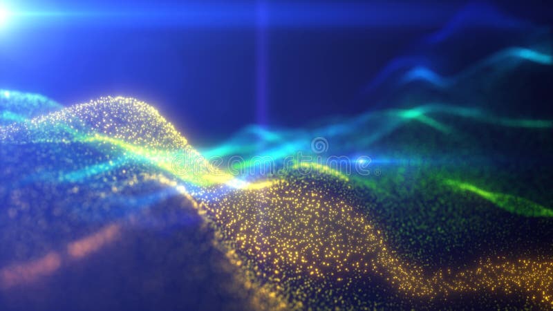 Rainbow Energy Glowing Magic Waves from Particles of Lines with Light ...