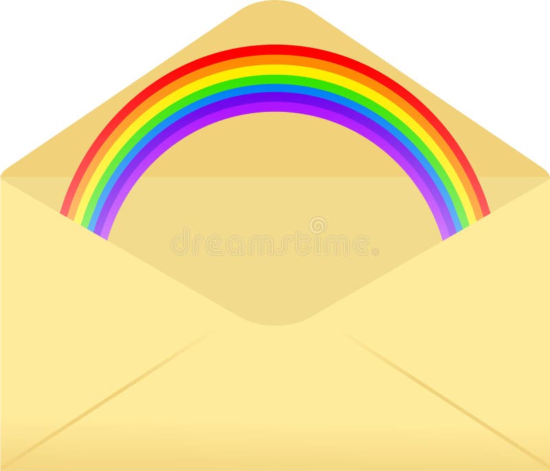 Rainbow envelope stock illustration. Illustration of postal - 6643721