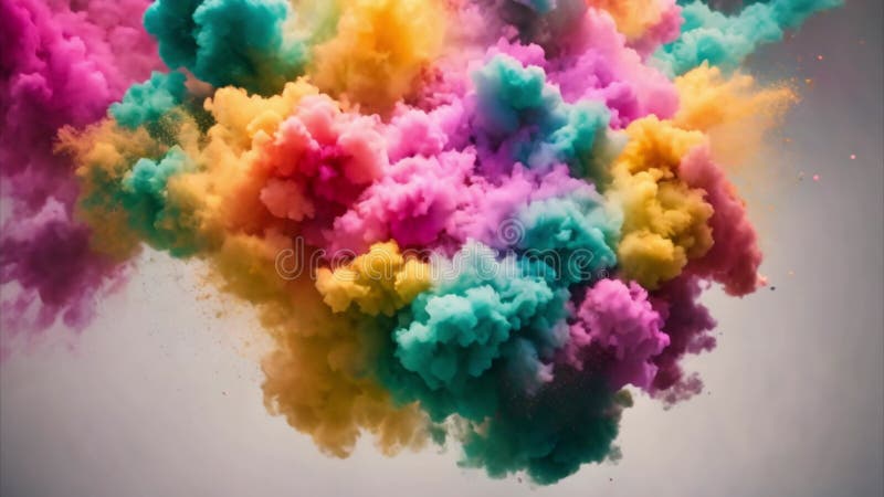 Rainbow Explosion Color Smoke Stock Video - Video of background, visual ...