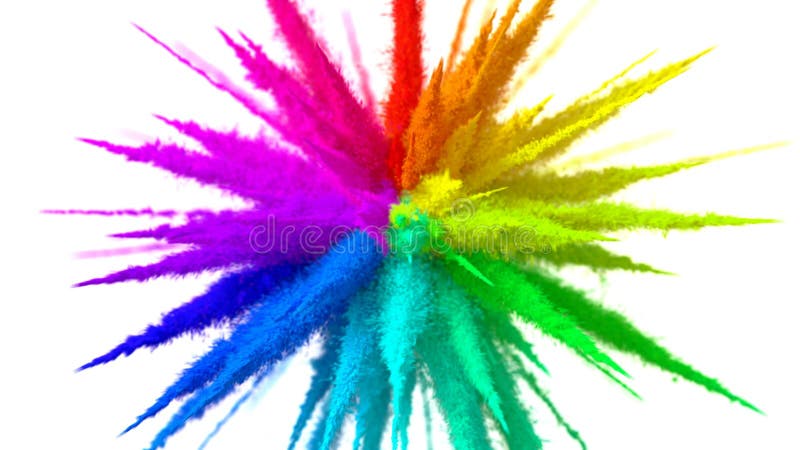 Rainbow Explosion on a White Background, 3d Animation. Ultra HD 4K ...