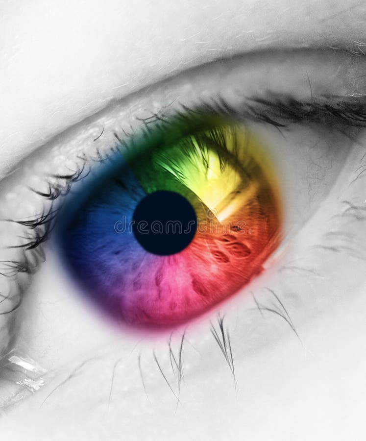 Rainbow eye stock photo. Image of vision, young, optic - 58345790