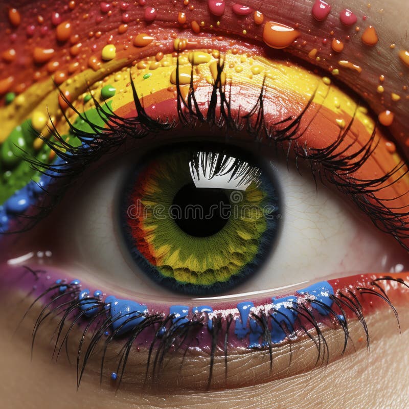 Rainbow Eye , Conceptual Art Stock Illustration - Illustration of green ...