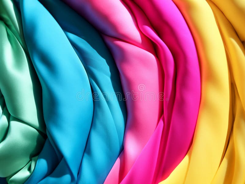 Rainbow Fabric Background. Silk Texture Stock Photo - Image of purple ...