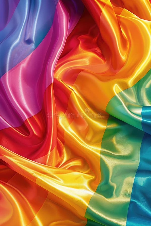 Rainbow Fabric Close Up stock photo. Image of generated - 375235428