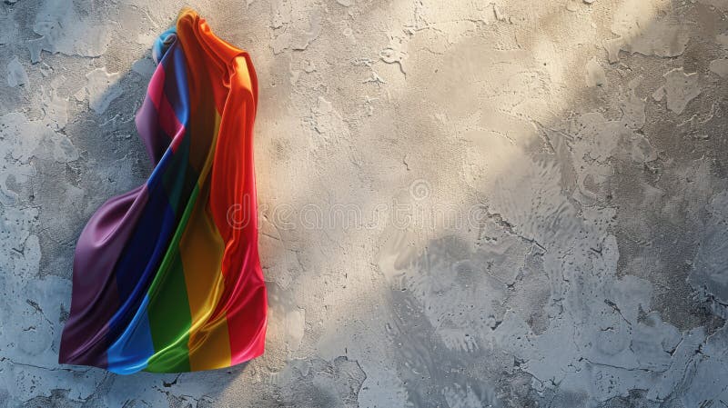 The Rainbow Fabric on Wall.AI Generated Image Stock Image - Image of ...