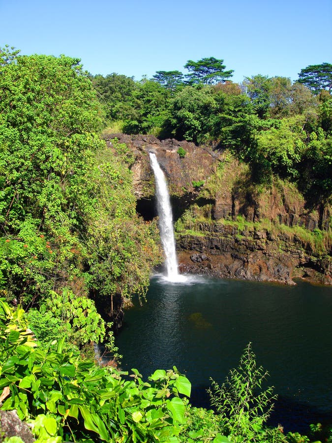 Rainbow Falls, Big Island, Hawaii Stock Image - Image of cave, falls ...