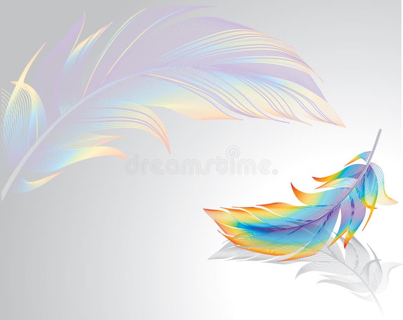 Rainbow feather stock vector. Illustration of background - 12097524