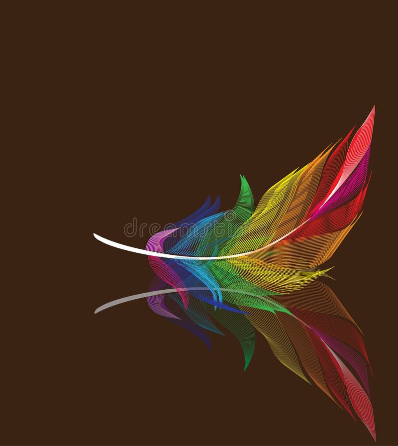 Rainbow feather stock vector. Illustration of white, plant - 12097541