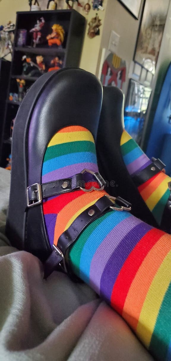 Rainbow feet boot stock photo. Image of footwear, rainbow - 226271432