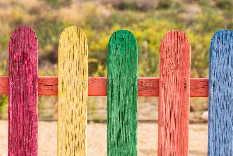 Rainbow fence stock photo. Image of multi, blue, outdoors - 34899806