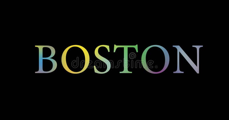 Rainbow Filled Text Spelling Out Boston Stock Illustration ...