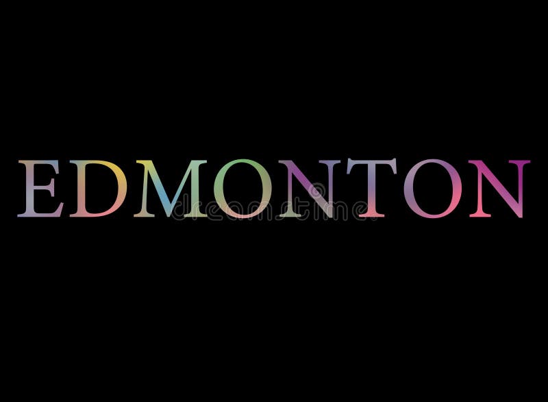 Rainbow Filled Text Spelling Out Edmonton Stock Illustration ...