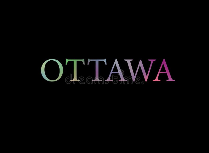 Rainbow Filled Text Spelling Out Ottawa Stock Illustration ...