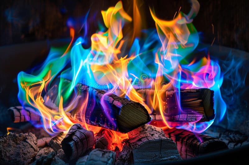 Rainbow Fire stock illustration. Illustration of fire - 342711789