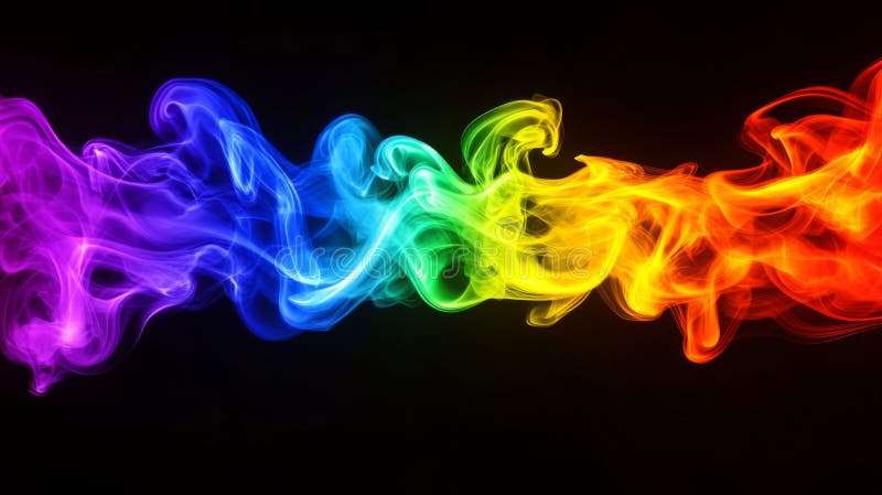 Rainbow Fire Smoke Abstract Background Stock Illustration ...